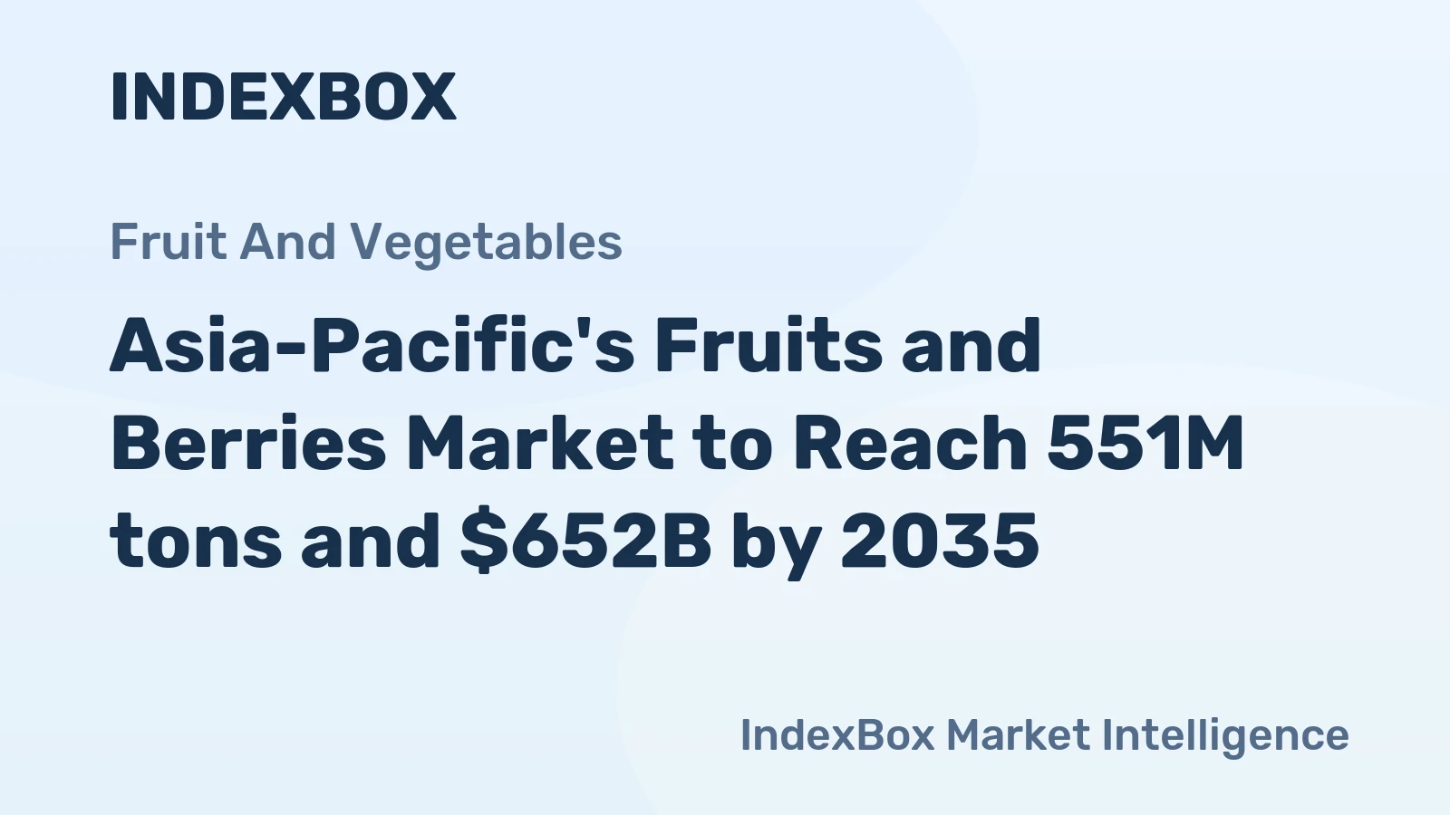 Asia-Pacific's Fruits and Berries Market to Reach 551M tons and $652B by 2035