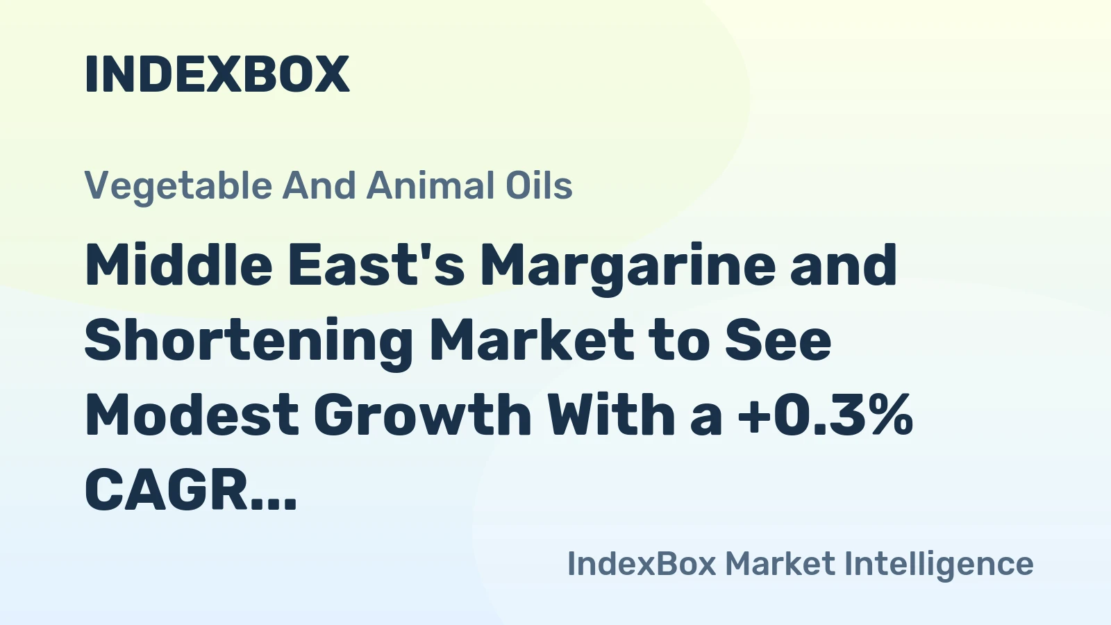 Middle East's Margarine and Shortening Market to See Modest Growth With a +0.3% CAGR Through 2035