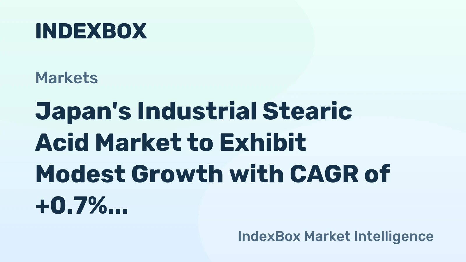 Japan's Industrial Stearic Acid Market to Exhibit Modest Growth with CAGR of +0.7%