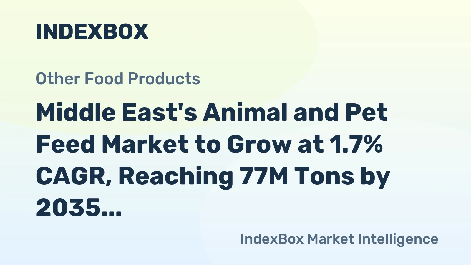 Middle East's Animal and Pet Feed Market to Grow at 1.7% CAGR, Reaching 77M Tons by 2035