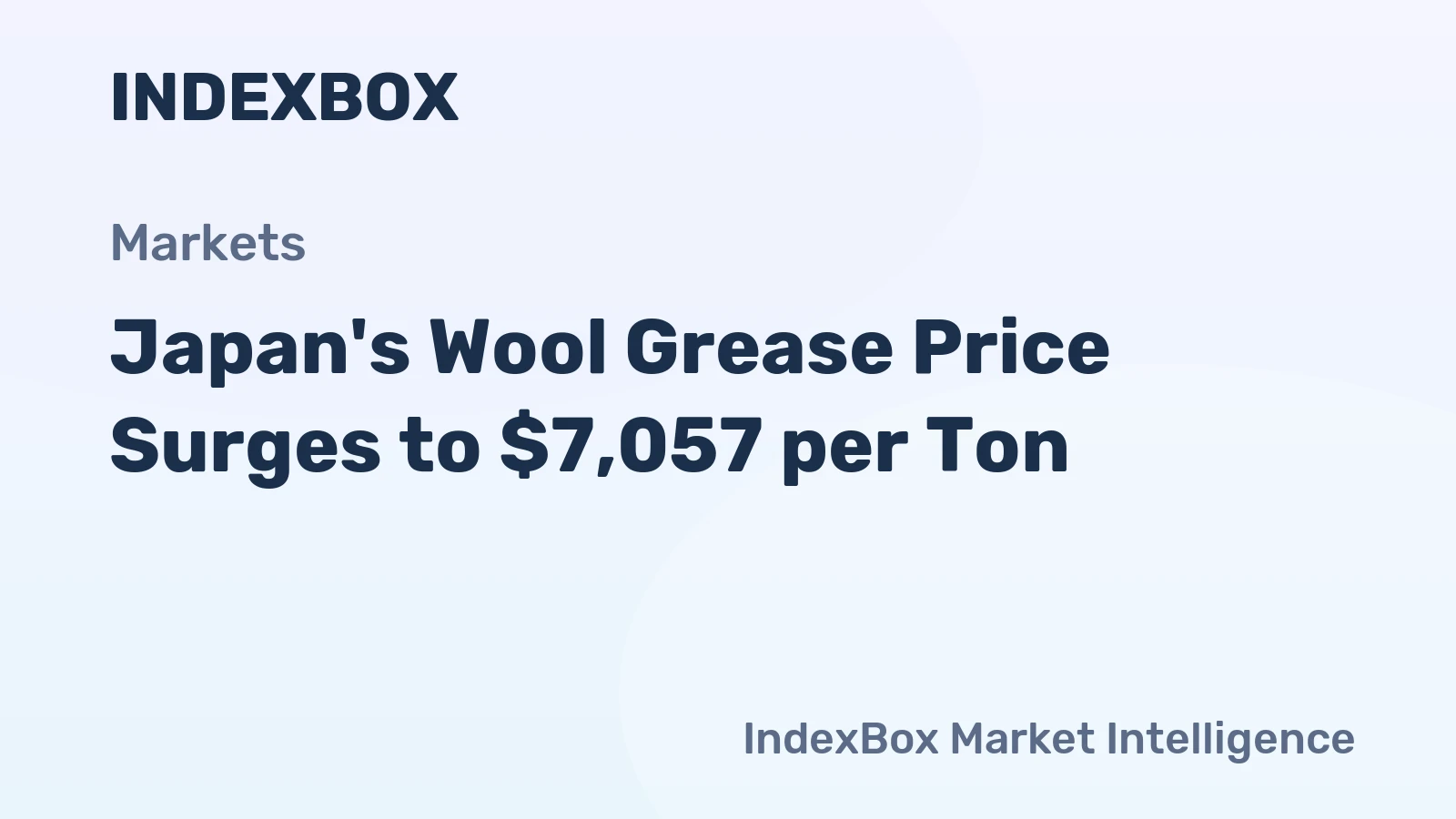 Japan's Wool Grease Price Surges to $7,057 per Ton