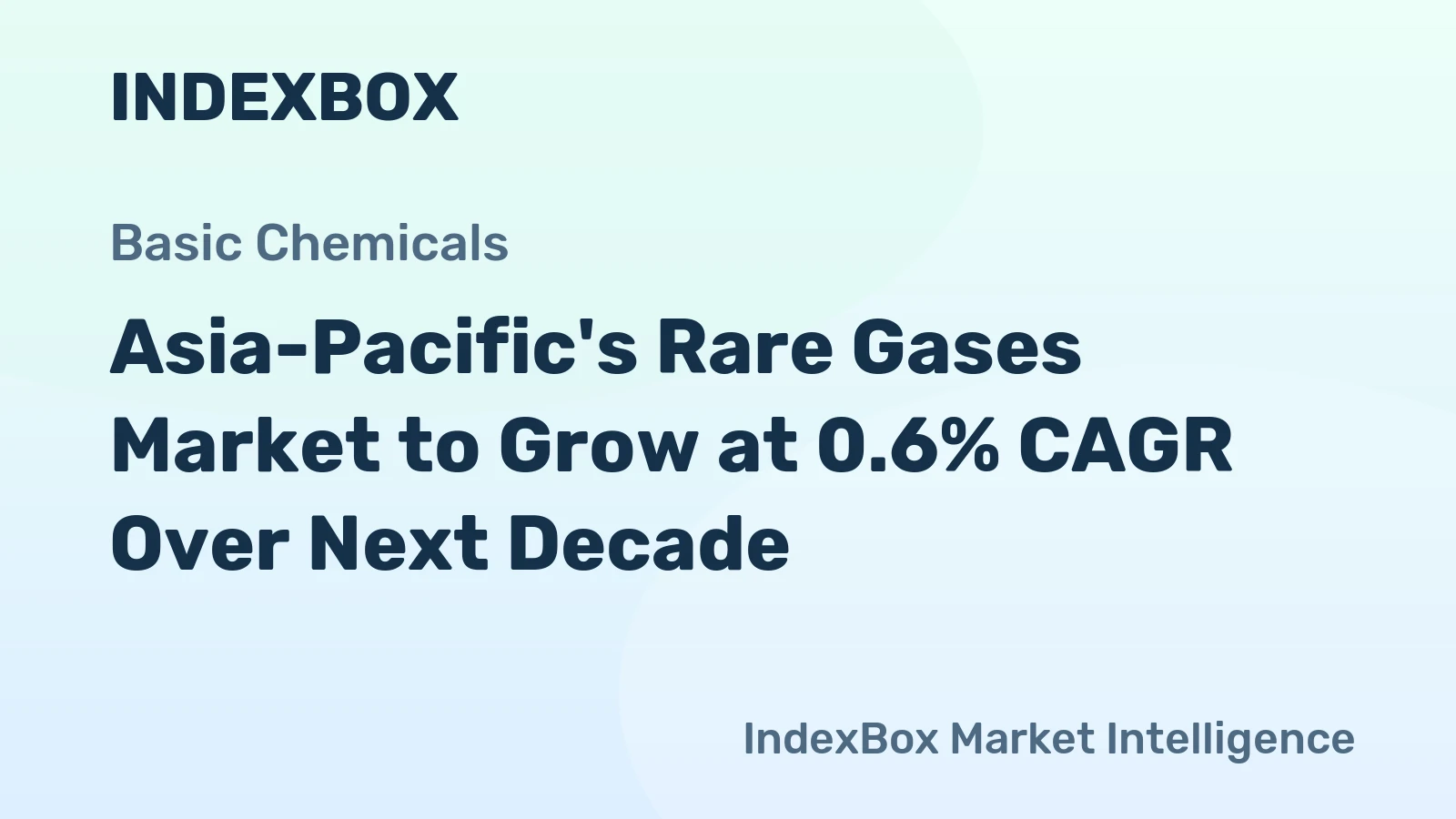 Asia-Pacific's Rare Gases Market to Grow at 0.6% CAGR Over Next Decade
