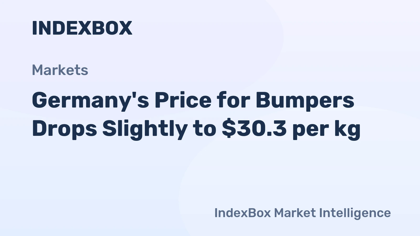 Germany's Price for Bumpers Drops Slightly to $30.3 per kg