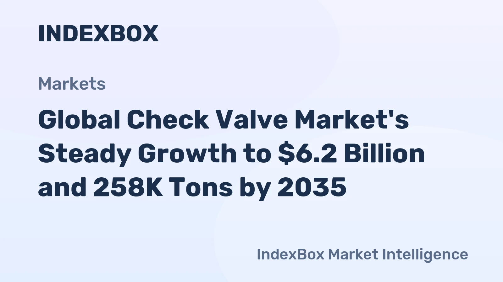 Global Check Valve Market's Steady Growth to $6.2 Billion and 258K Tons by 2035