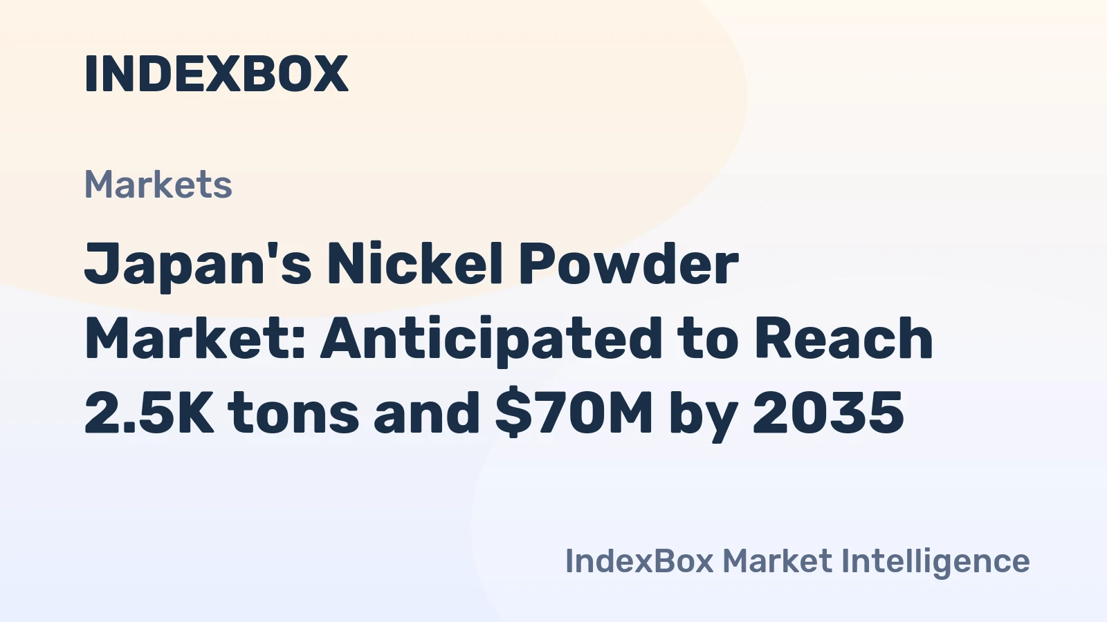 Japan's Nickel Powder Market: Anticipated to Reach 2.5K tons and $70M by 2035