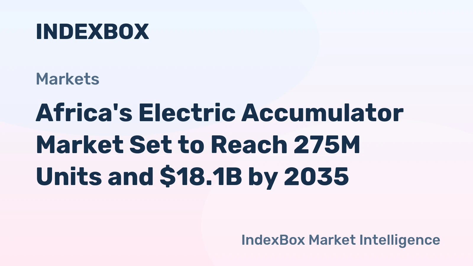 Africa's Electric Accumulator Market Set to Reach 275M Units and $18.1B by 2035