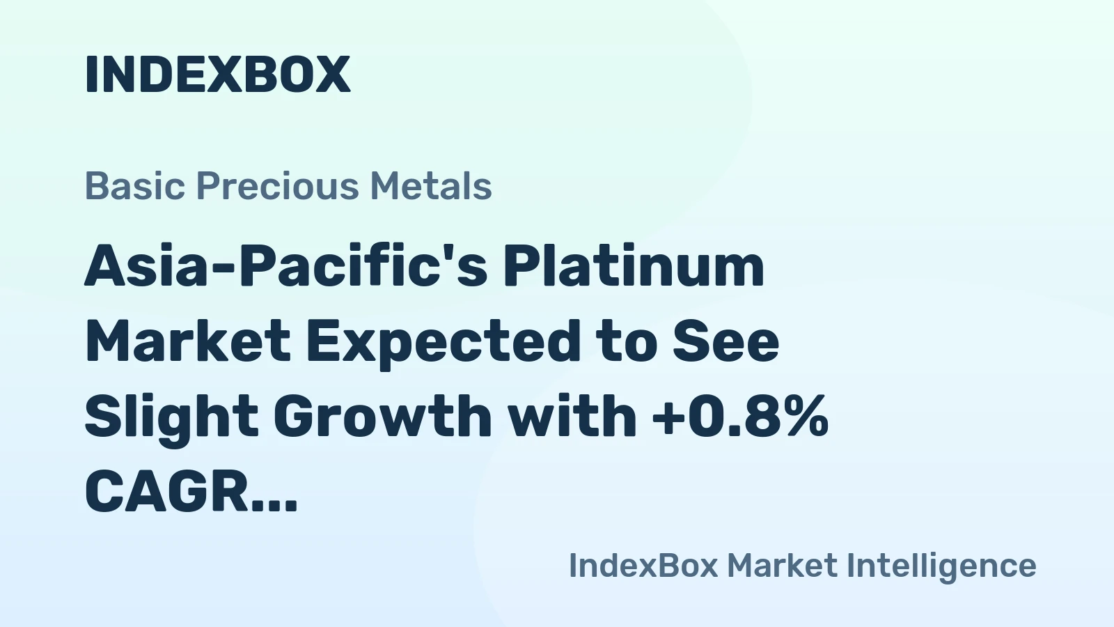 Asia-Pacific's Platinum Market Expected to See Slight Growth with +0.8% CAGR Over Next Decade