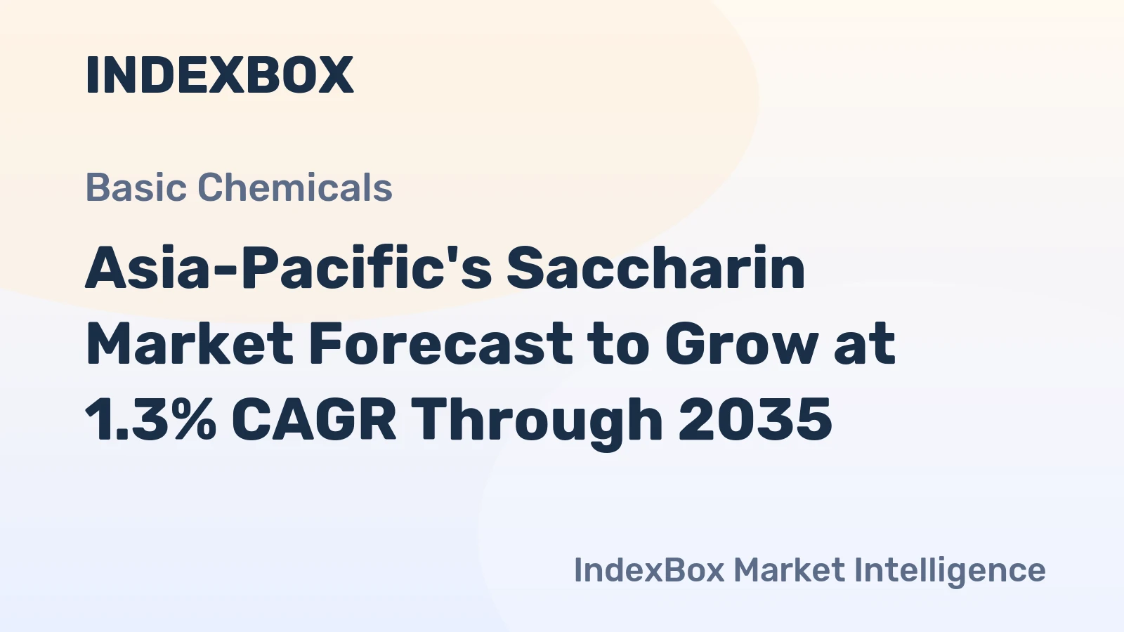 Asia-Pacific's Saccharin Market Forecast to Grow at 1.3% CAGR Through 2035