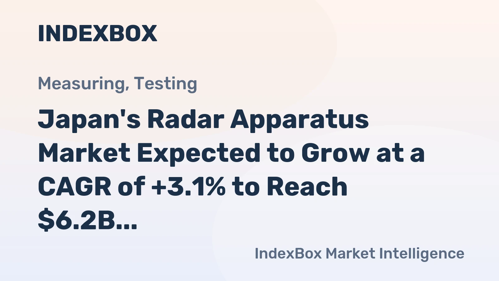 Japan's Radar Apparatus Market Expected to Grow at a CAGR of +3.1% to Reach $6.2B by 2035