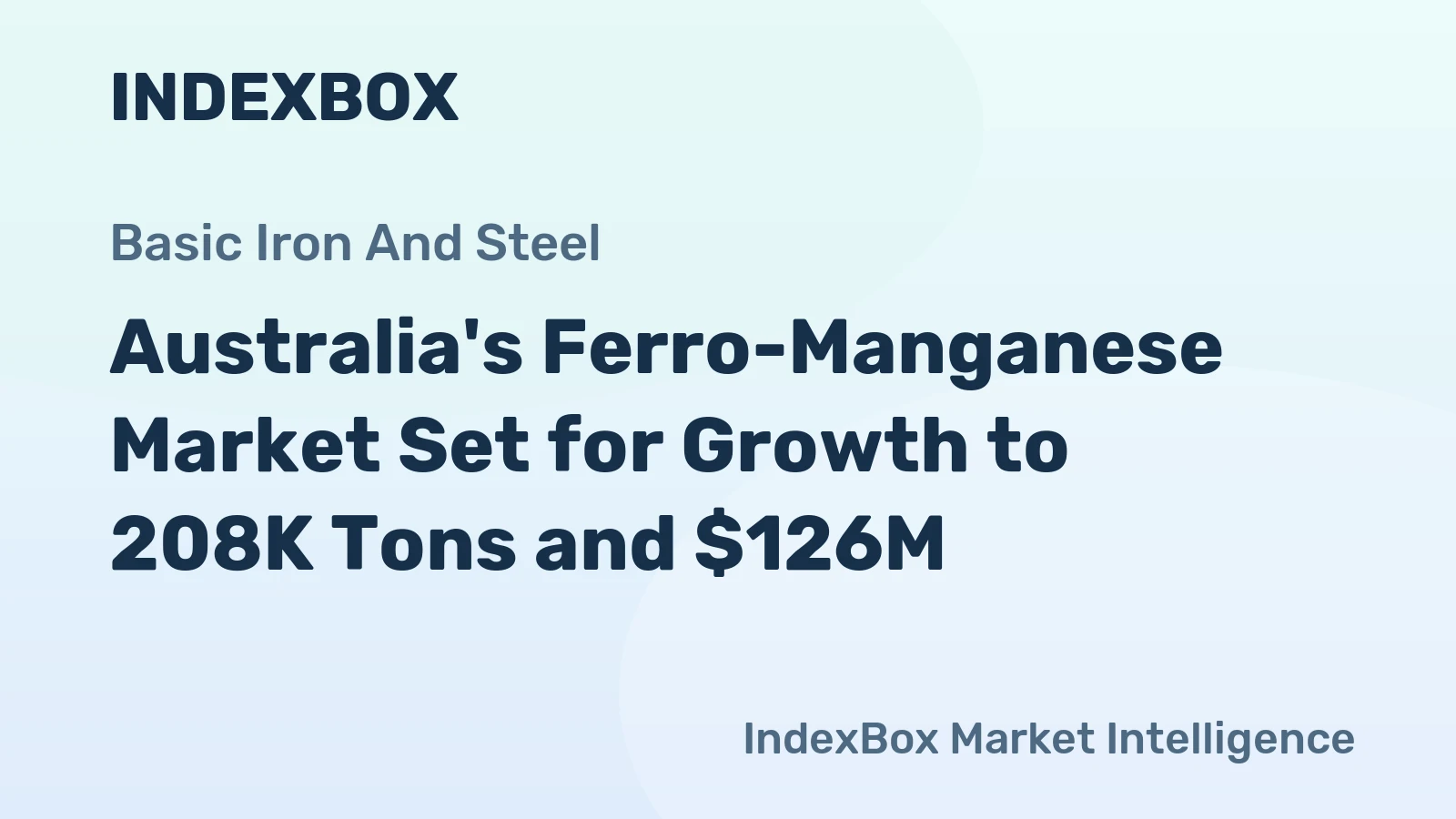 Australia's Ferro-Manganese Market Set for Growth to 208K Tons and $126M