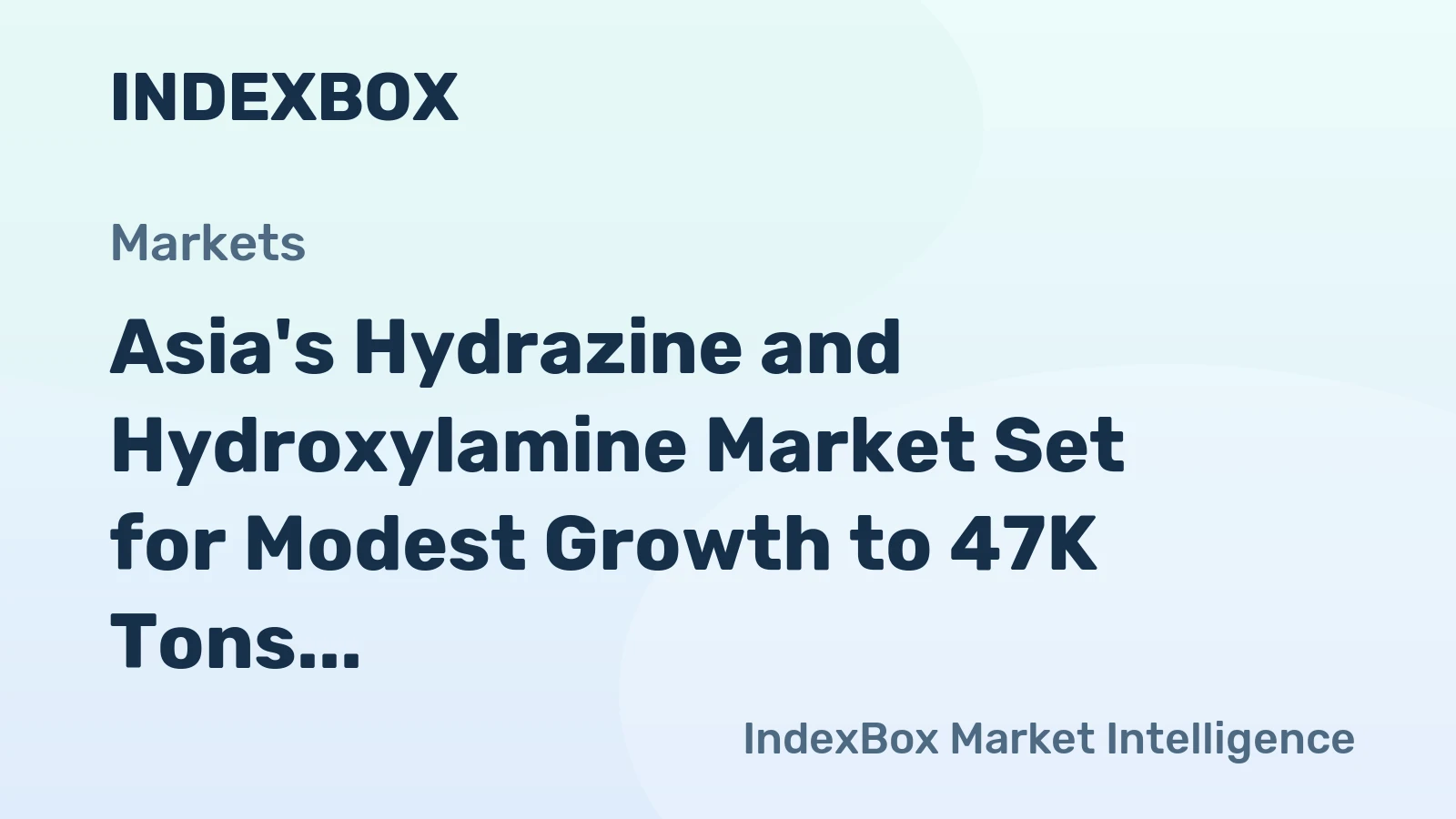 Asia's Hydrazine and Hydroxylamine Market Set for Modest Growth to 47K Tons and $207M by 2035