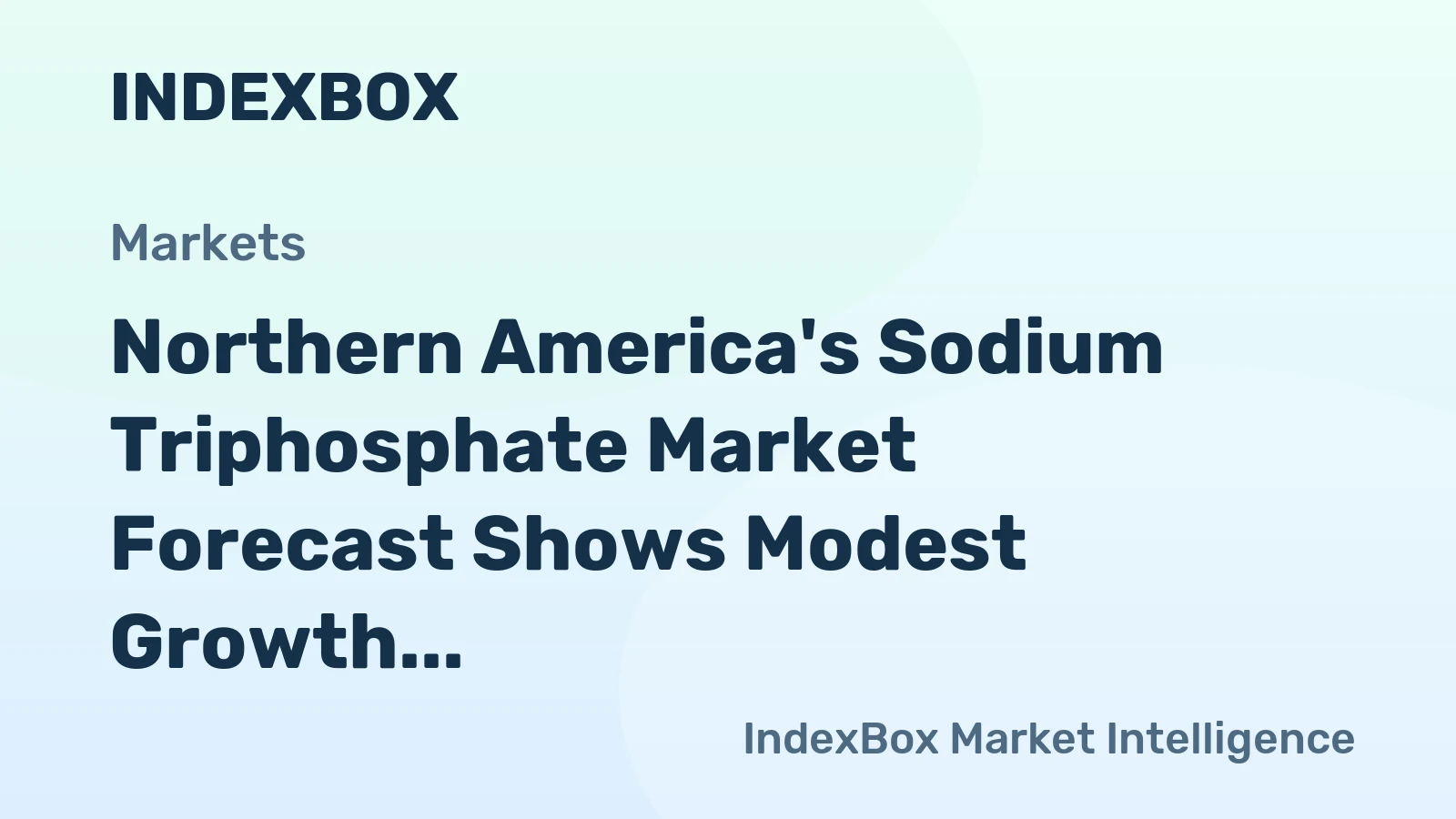 Northern America's Sodium Triphosphate Market Forecast Shows Modest Growth With a +0.4% Value CAGR