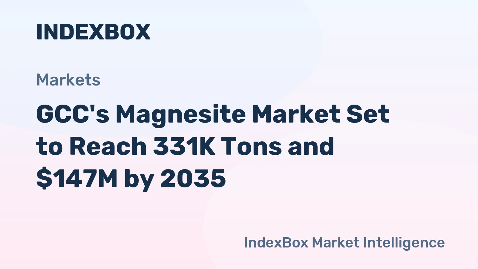 GCC's Magnesite Market Set to Reach 331K Tons and $147M by 2035