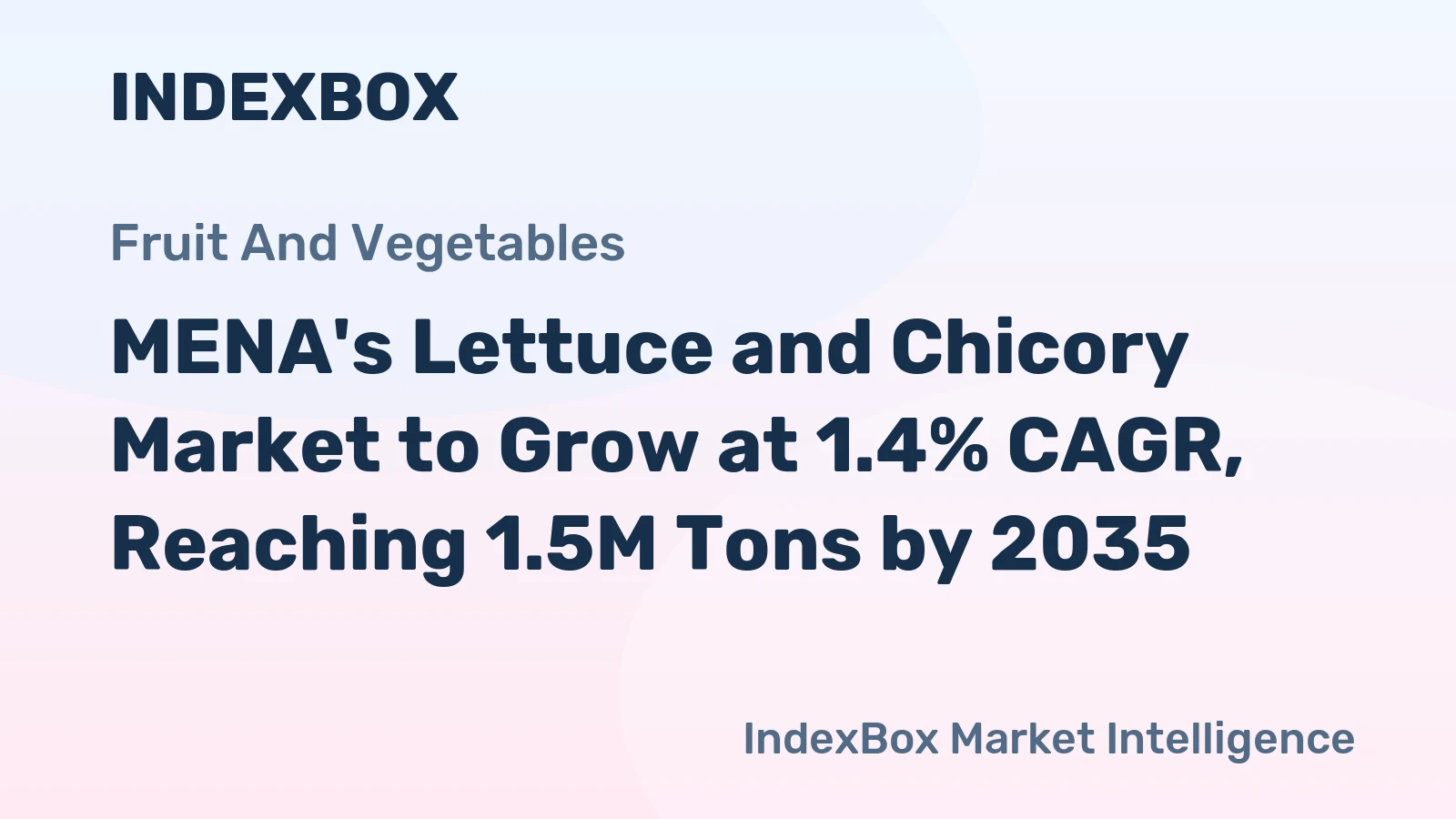 MENA's Lettuce and Chicory Market to Grow at 1.4% CAGR, Reaching 1.5M Tons by 2035