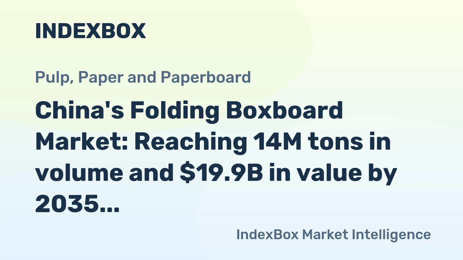 China's Folding Boxboard Market: Reaching 14M tons in volume and $19.9B in value by 2035