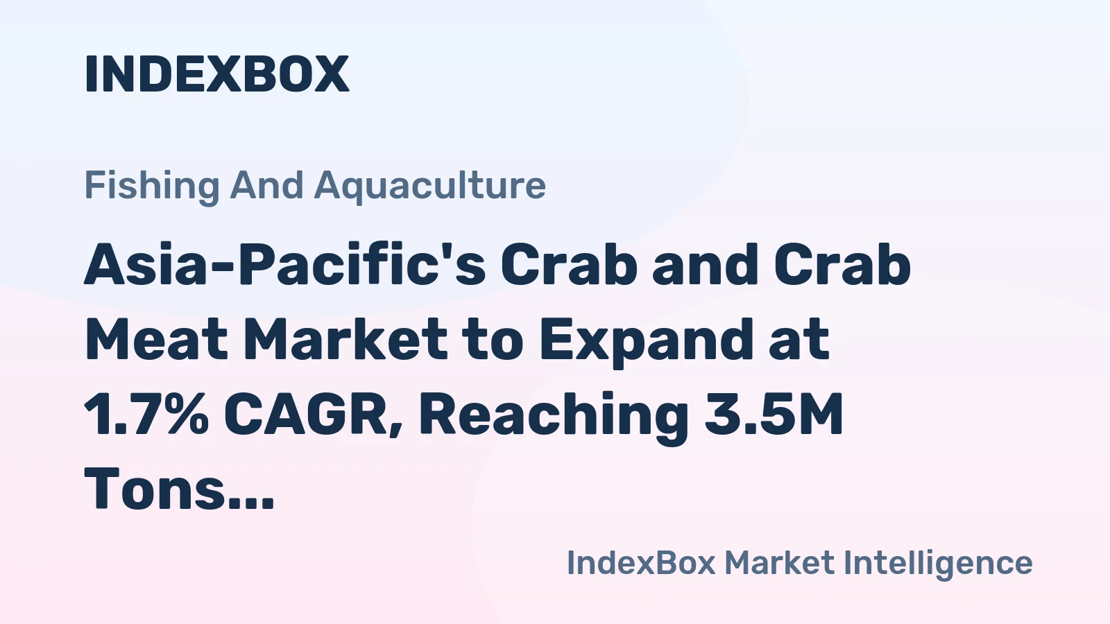 Asia-Pacific's Crab and Crab Meat Market to Expand at 1.7% CAGR, Reaching 3.5M Tons by 2035