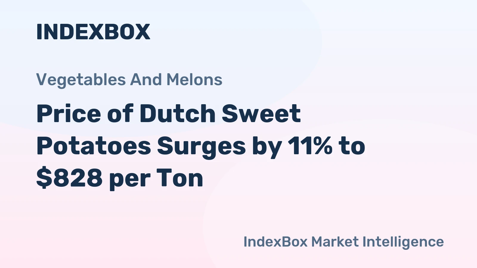 Price of Dutch Sweet Potatoes Surges by 11% to $828 per Ton