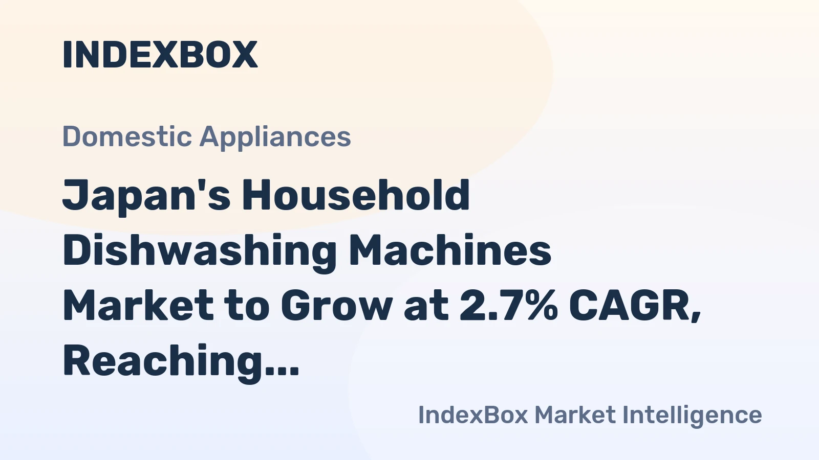 Japan's Household Dishwashing Machines Market to Grow at 2.7% CAGR, Reaching $83M by 2035