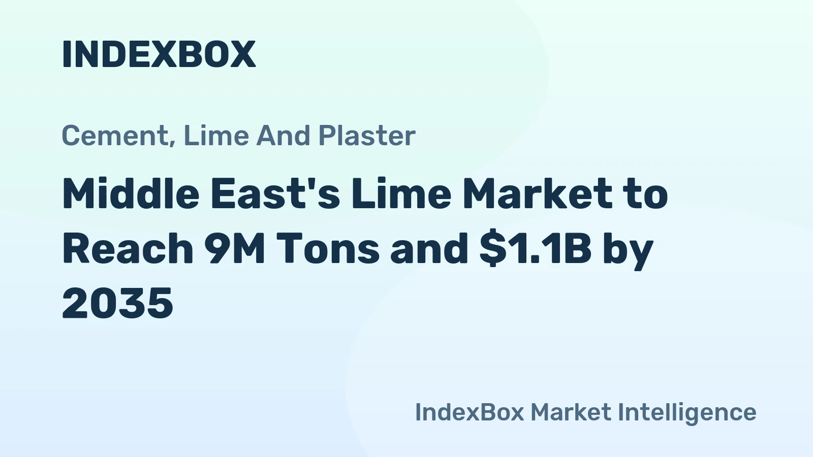 Middle East's Lime Market to Reach 9M Tons and $1.1B by 2035
