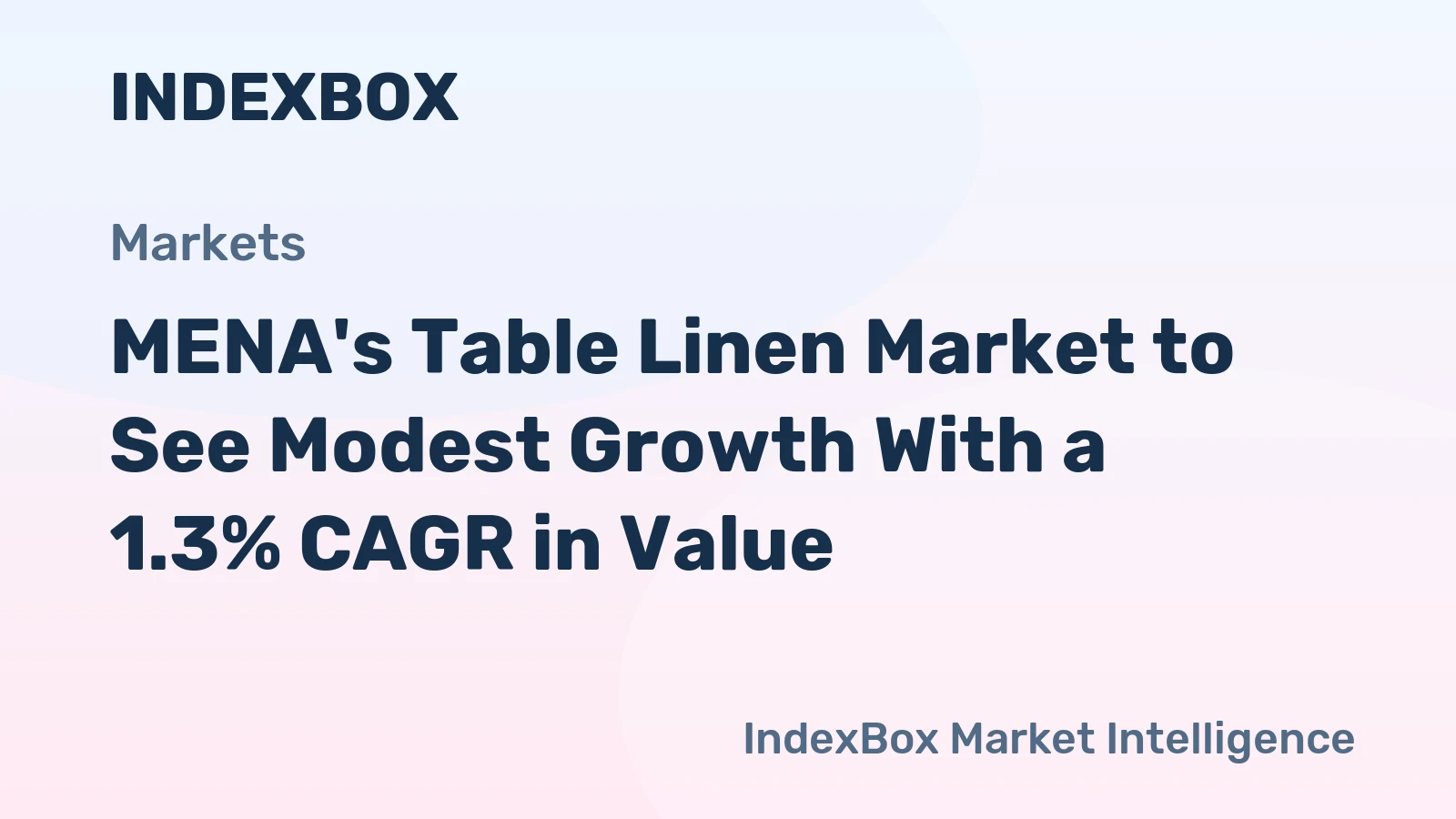MENA's Table Linen Market to See Modest Growth With a 1.3% CAGR in Value
