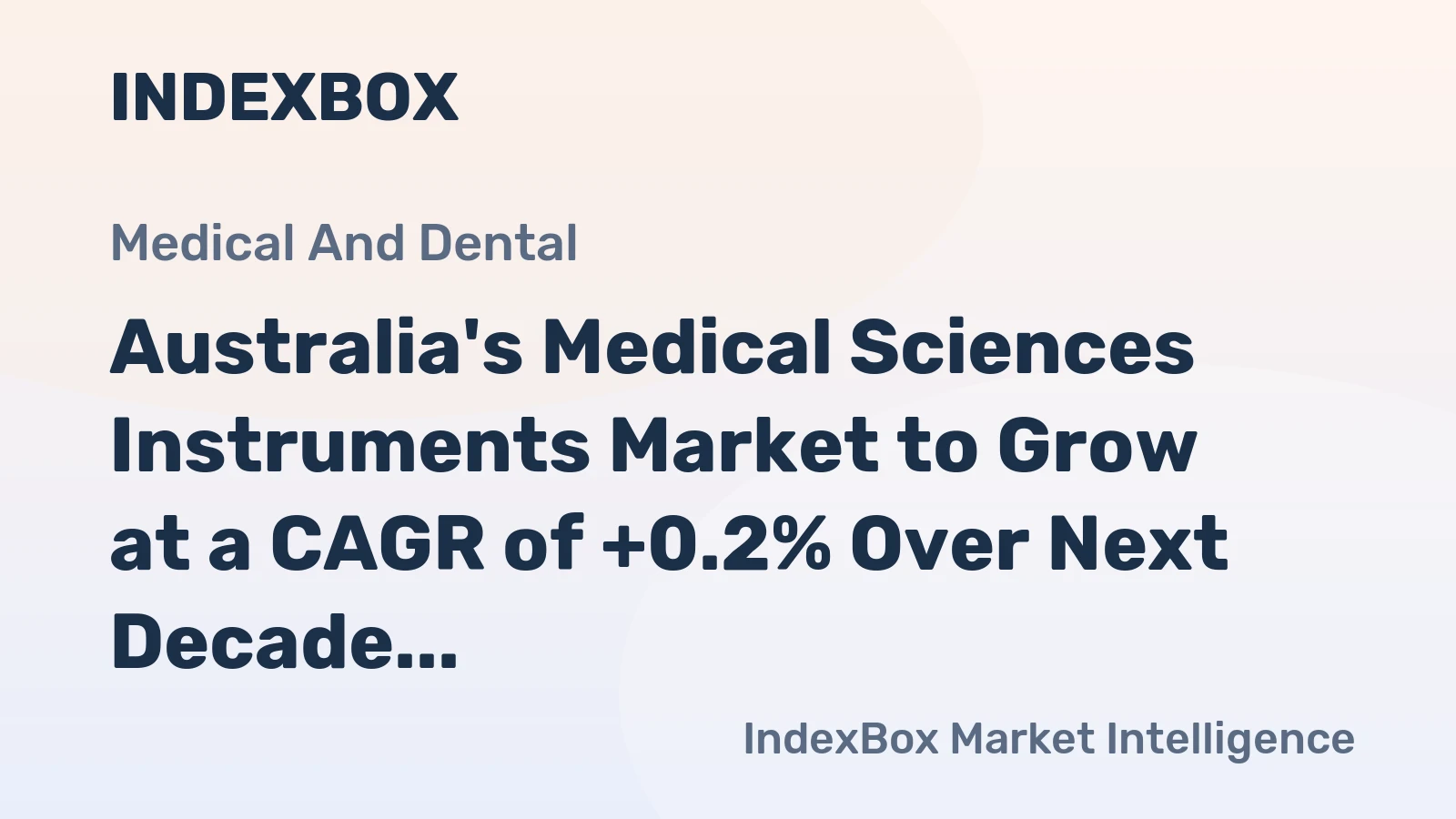 Australia's Medical Sciences Instruments Market to Grow at a CAGR of +0.2% Over Next Decade, Reaching 22K tons by 2035