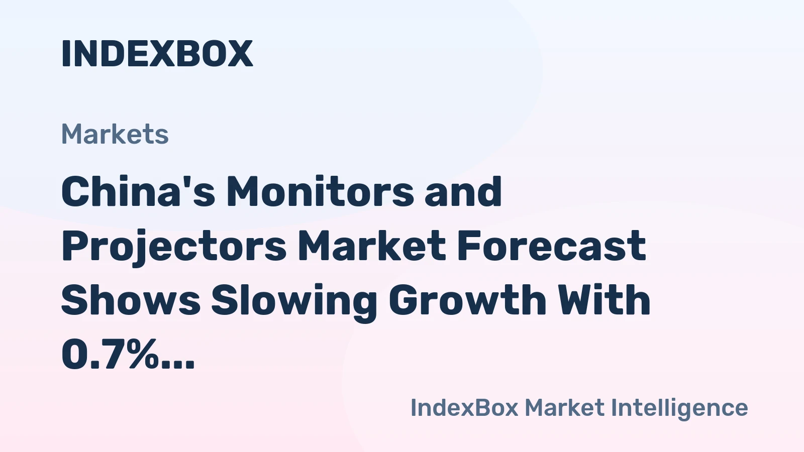 China's Monitors and Projectors Market Forecast Shows Slowing Growth With 0.7% CAGR Through 2035