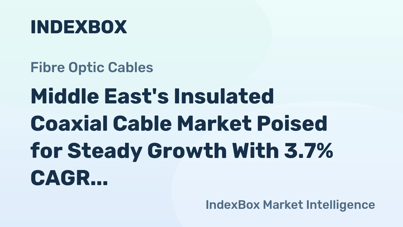Middle East's Insulated Coaxial Cable Market Poised for Steady Growth With 3.7% CAGR Through 2035