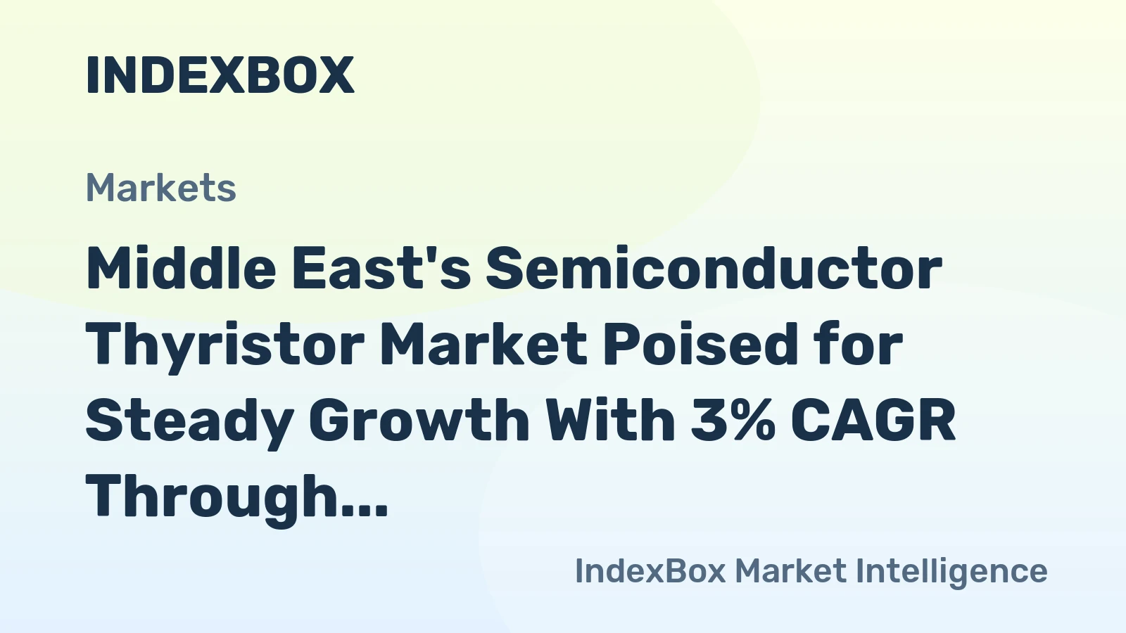 Middle East's Semiconductor Thyristor Market Poised for Steady Growth With 3% CAGR Through 2035