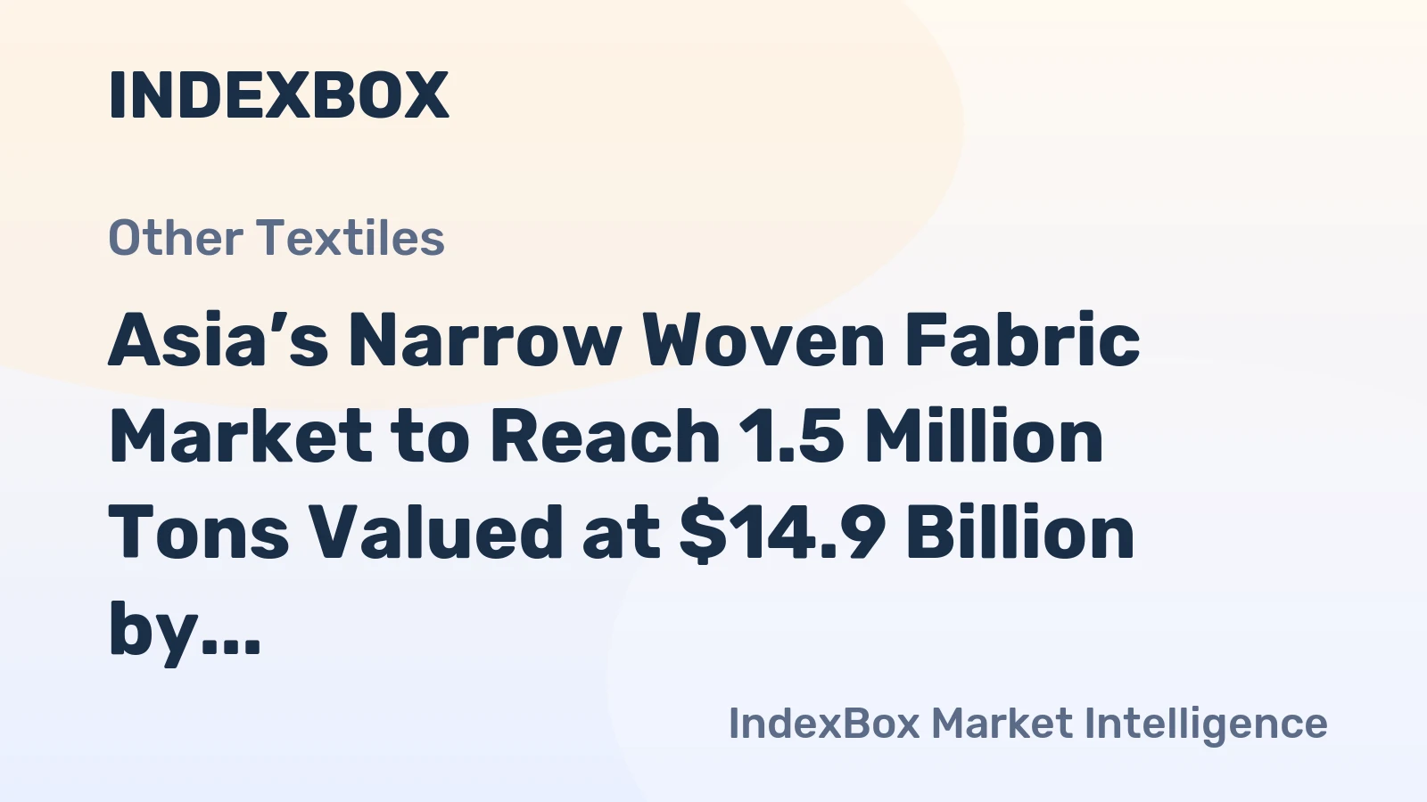Asia’s Narrow Woven Fabric Market to Reach 1.5 Million Tons Valued at $14.9 Billion by 2035