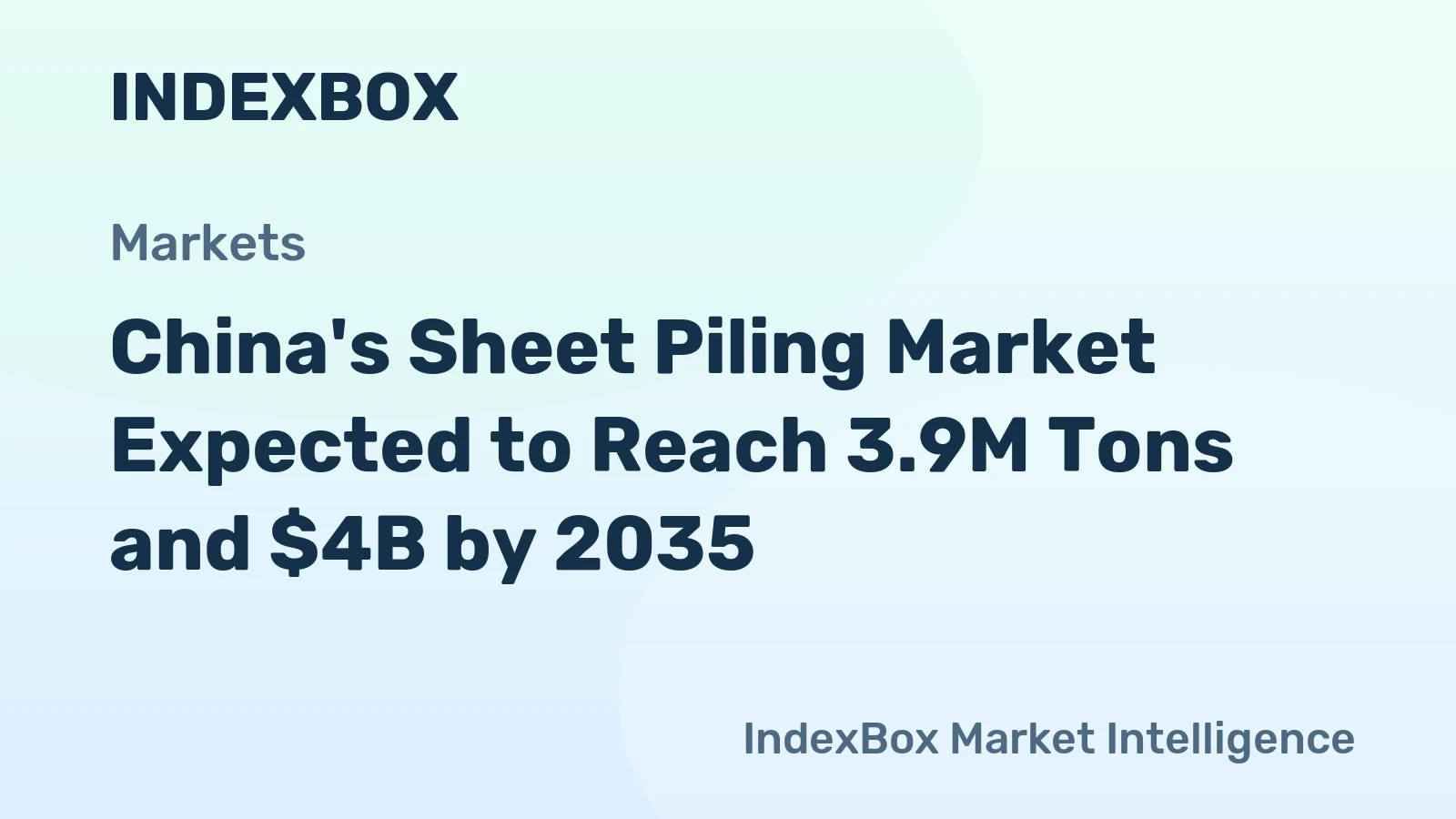 China's Sheet Piling Market Expected to Reach 3.9M Tons and $4B by 2035