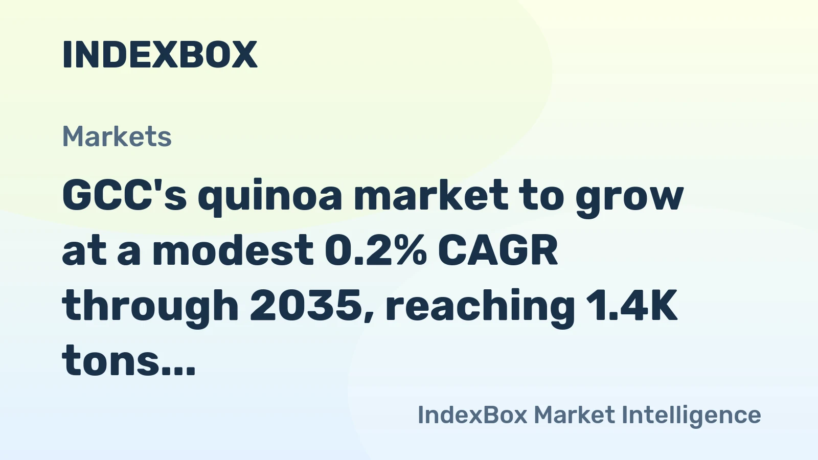GCC's quinoa market to grow at a modest 0.2% CAGR through 2035, reaching 1.4K tons, as demand continues its upward trend.