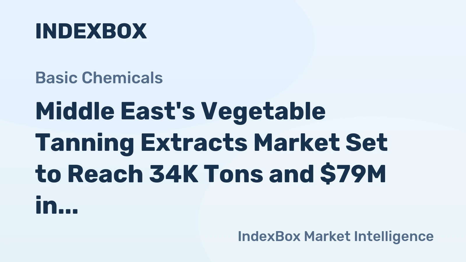 Middle East's Vegetable Tanning Extracts Market Set to Reach 34K Tons and $79M in Value