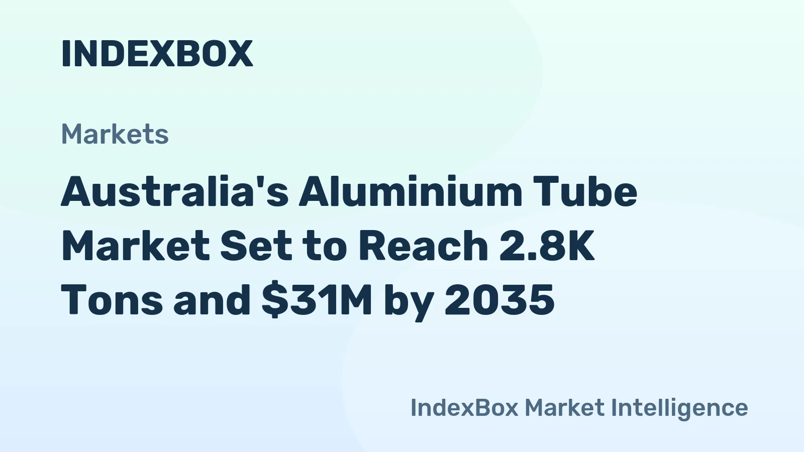 Australia's Aluminium Tube Market Set to Reach 2.8K Tons and $31M by 2035