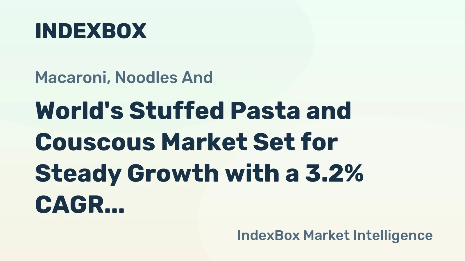 World's Stuffed Pasta and Couscous Market Set for Steady Growth with a 3.2% CAGR in Value Through 2035