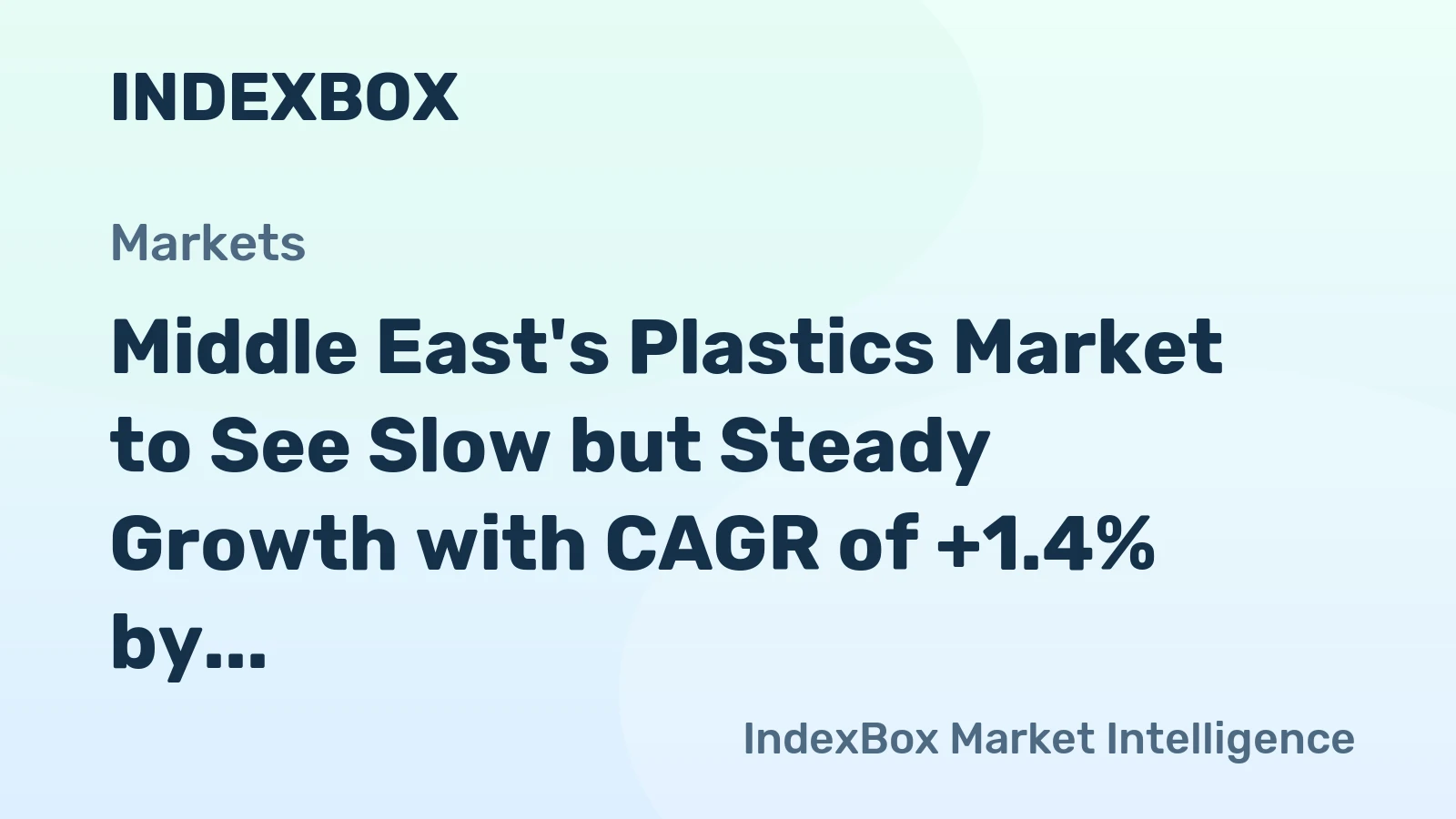Middle East's Plastics Market to See Slow but Steady Growth with CAGR of +1.4% by 2035