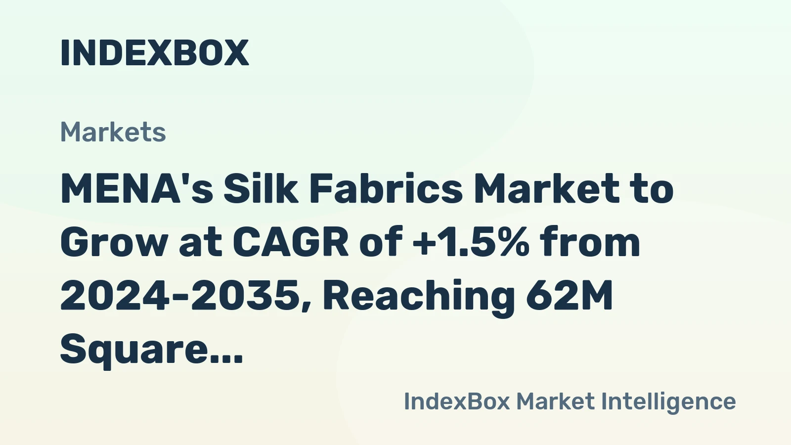 MENA's Silk Fabrics Market to Grow at CAGR of +1.5% from 2024-2035, Reaching 62M Square Meters