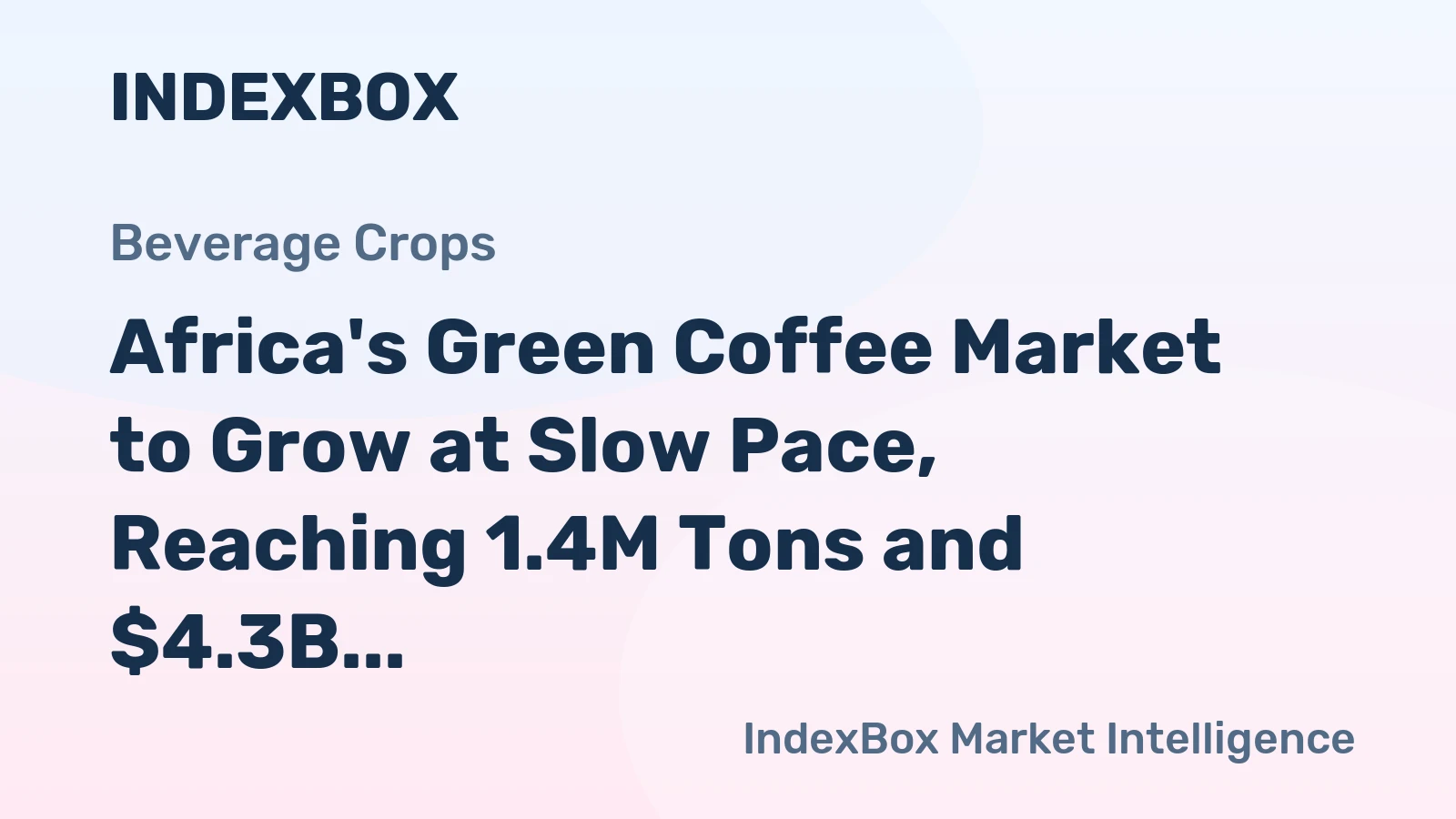 Africa's Green Coffee Market to Grow at Slow Pace, Reaching 1.4M Tons and $4.3B by 2035