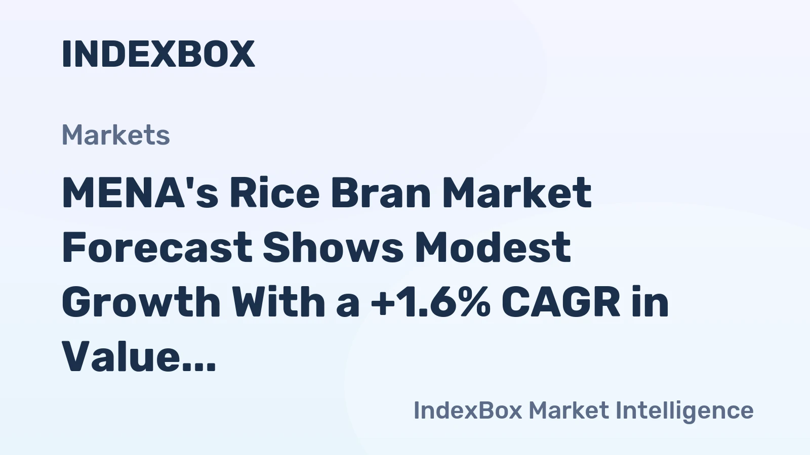 MENA's Rice Bran Market Forecast Shows Modest Growth With a +1.6% CAGR in Value