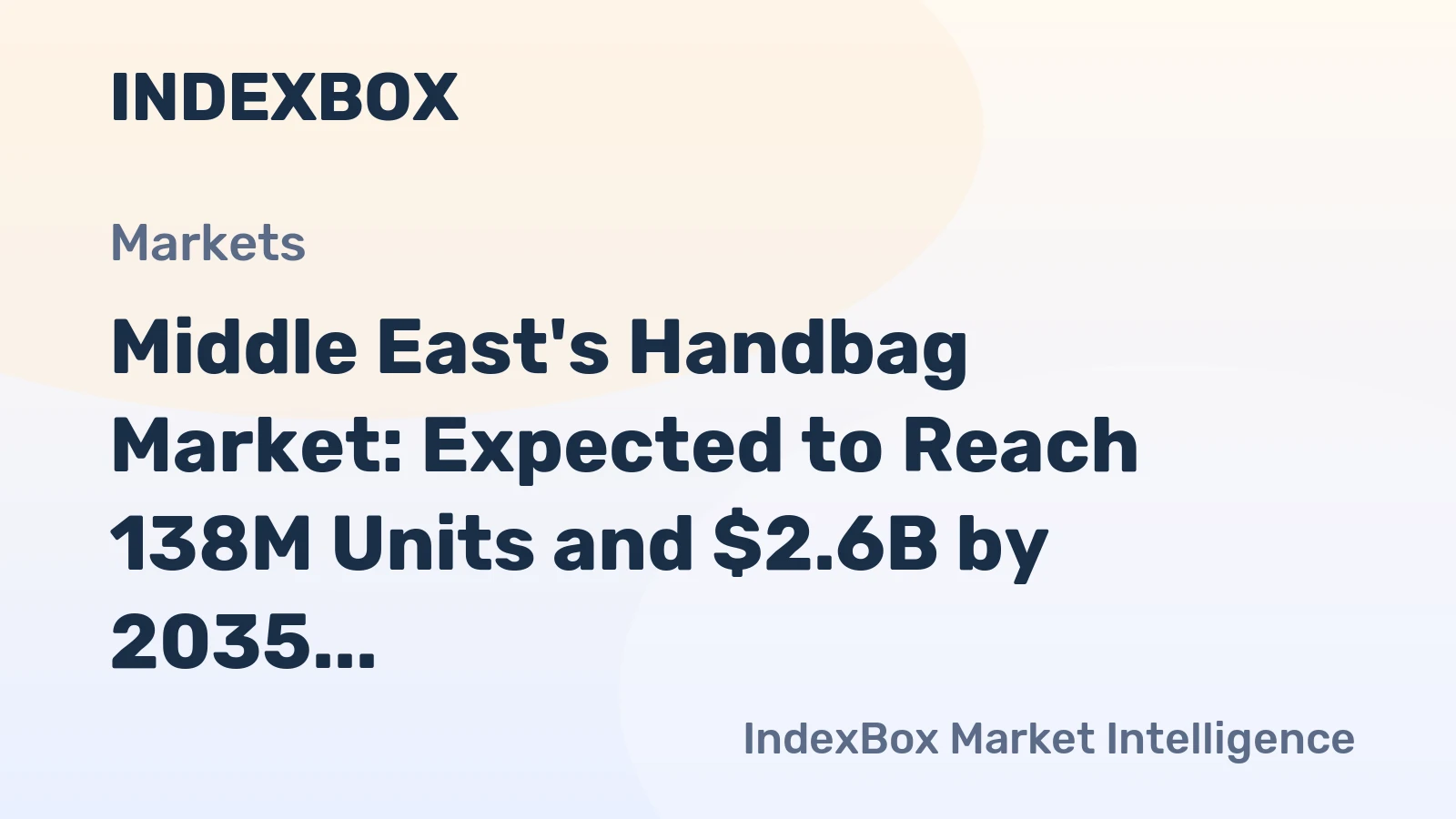 Middle East's Handbag Market: Expected to Reach 138M Units and $2.6B by 2035
