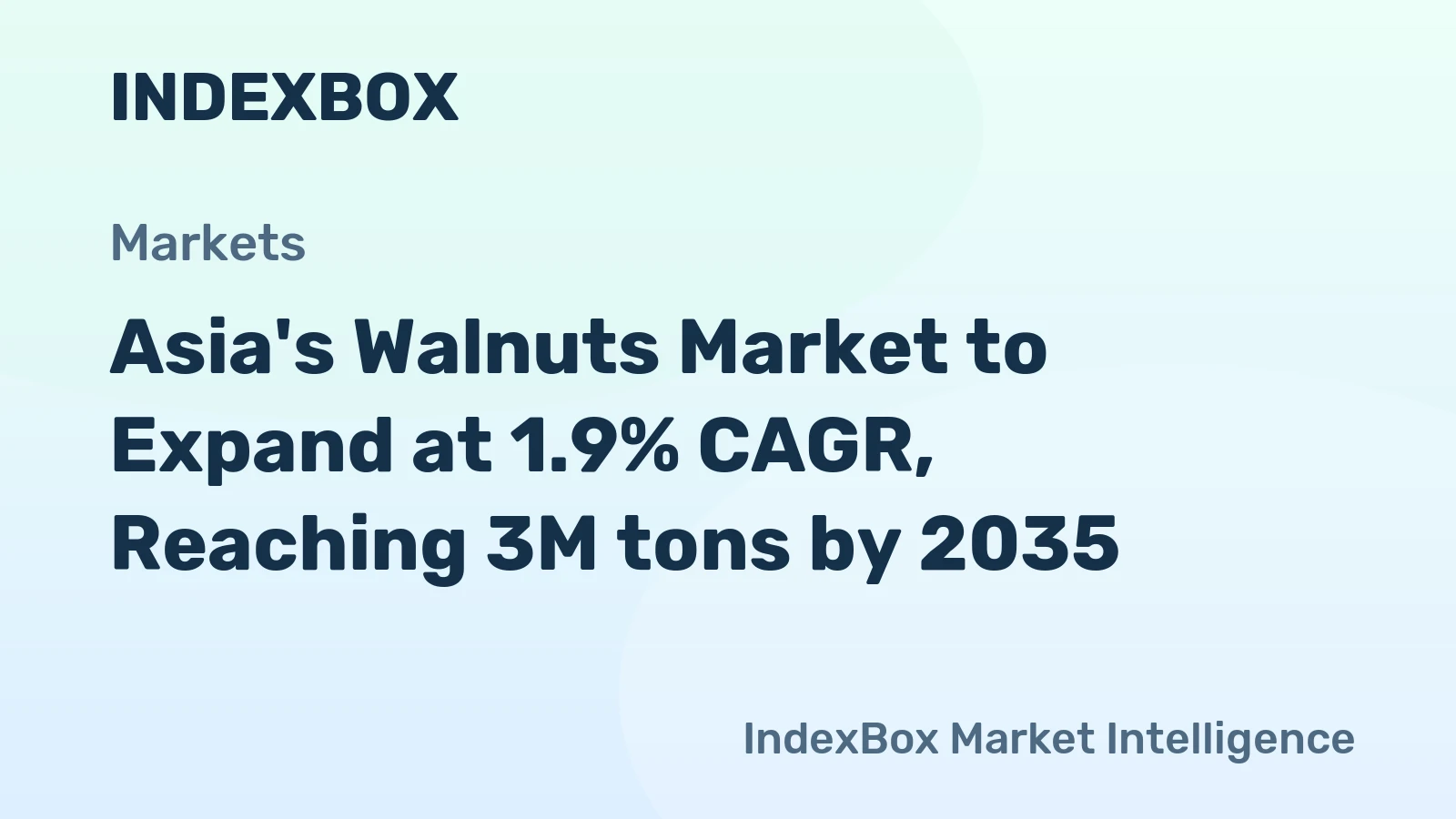 Asia's Walnuts Market to Expand at 1.9% CAGR, Reaching 3M tons by 2035