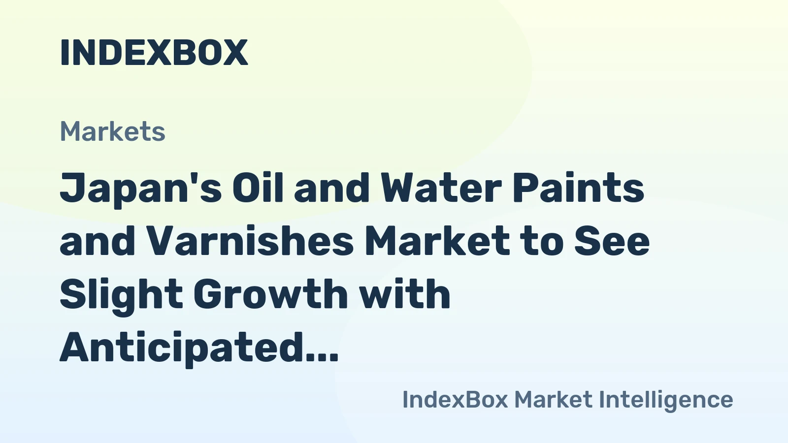 Japan's Oil and Water Paints and Varnishes Market to See Slight Growth with Anticipated CAGR of +0.3%