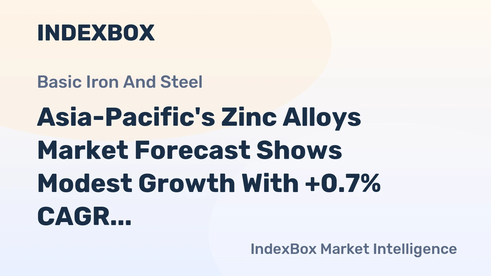 Asia-Pacific's Zinc Alloys Market Forecast Shows Modest Growth With +0.7% CAGR Through 2035