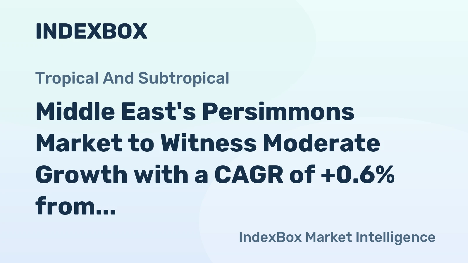 Middle East's Persimmons Market to Witness Moderate Growth with a CAGR of +0.6% from 2024 to 2035