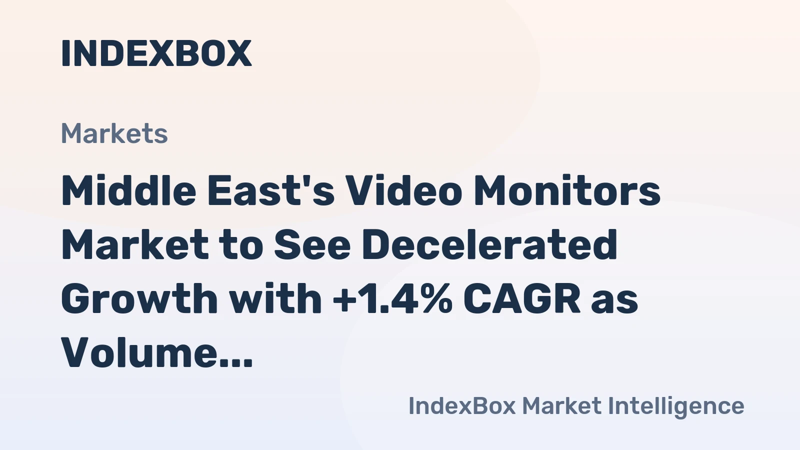 Middle East's Video Monitors Market to See Decelerated Growth with +1.4% CAGR as Volume Reaches 13M Units by 2035