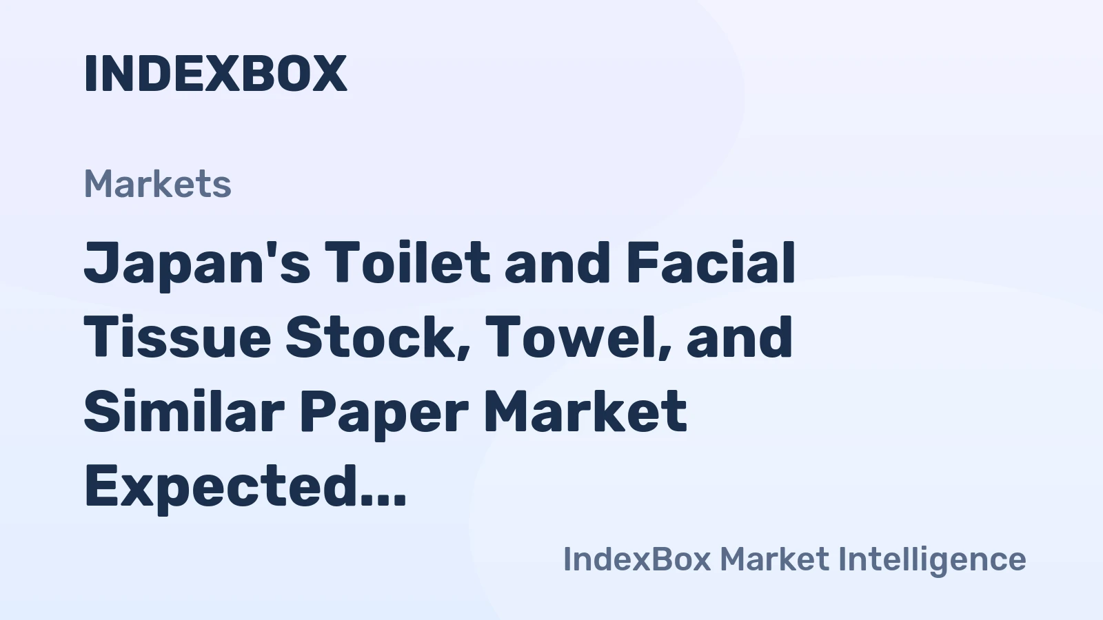 Japan's Toilet and Facial Tissue Stock, Towel, and Similar Paper Market Expected to Grow with +0.6% CAGR in Volume and +1.4% CAGR in Value by 2035