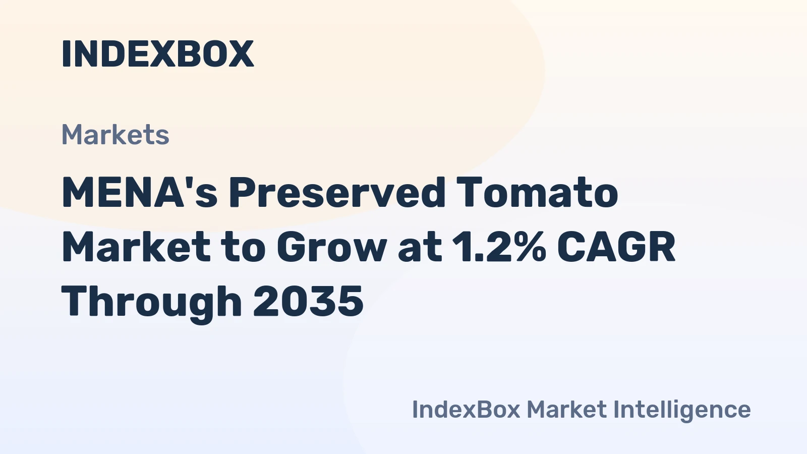 MENA's Preserved Tomato Market to Grow at 1.2% CAGR Through 2035