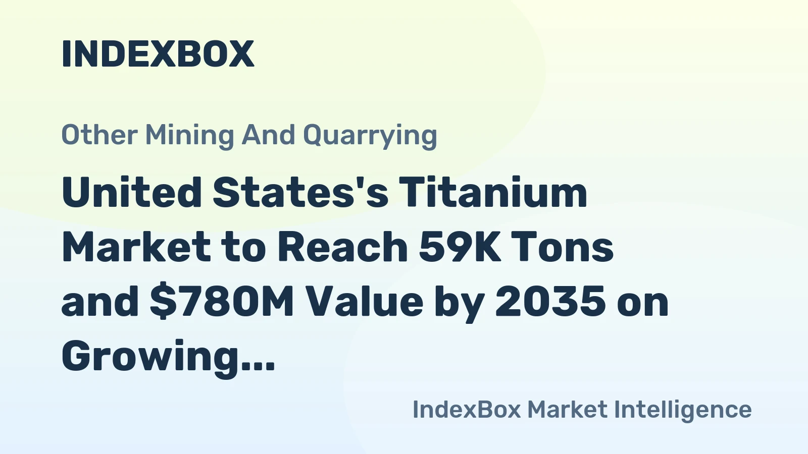 United States's Titanium Market to Reach 59K Tons and $780M Value by 2035 on Growing Demand