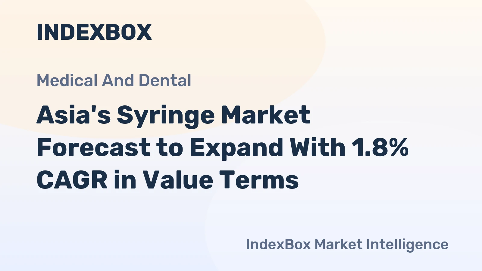 Asia's Syringe Market Forecast to Expand With 1.8% CAGR in Value Terms