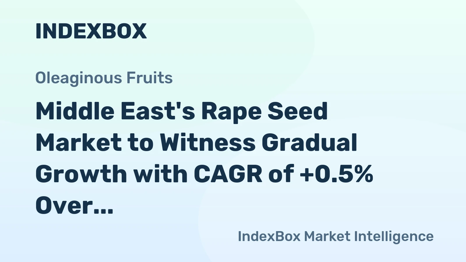 Middle East's Rape Seed Market to Witness Gradual Growth with CAGR of +0.5% Over Next Decade