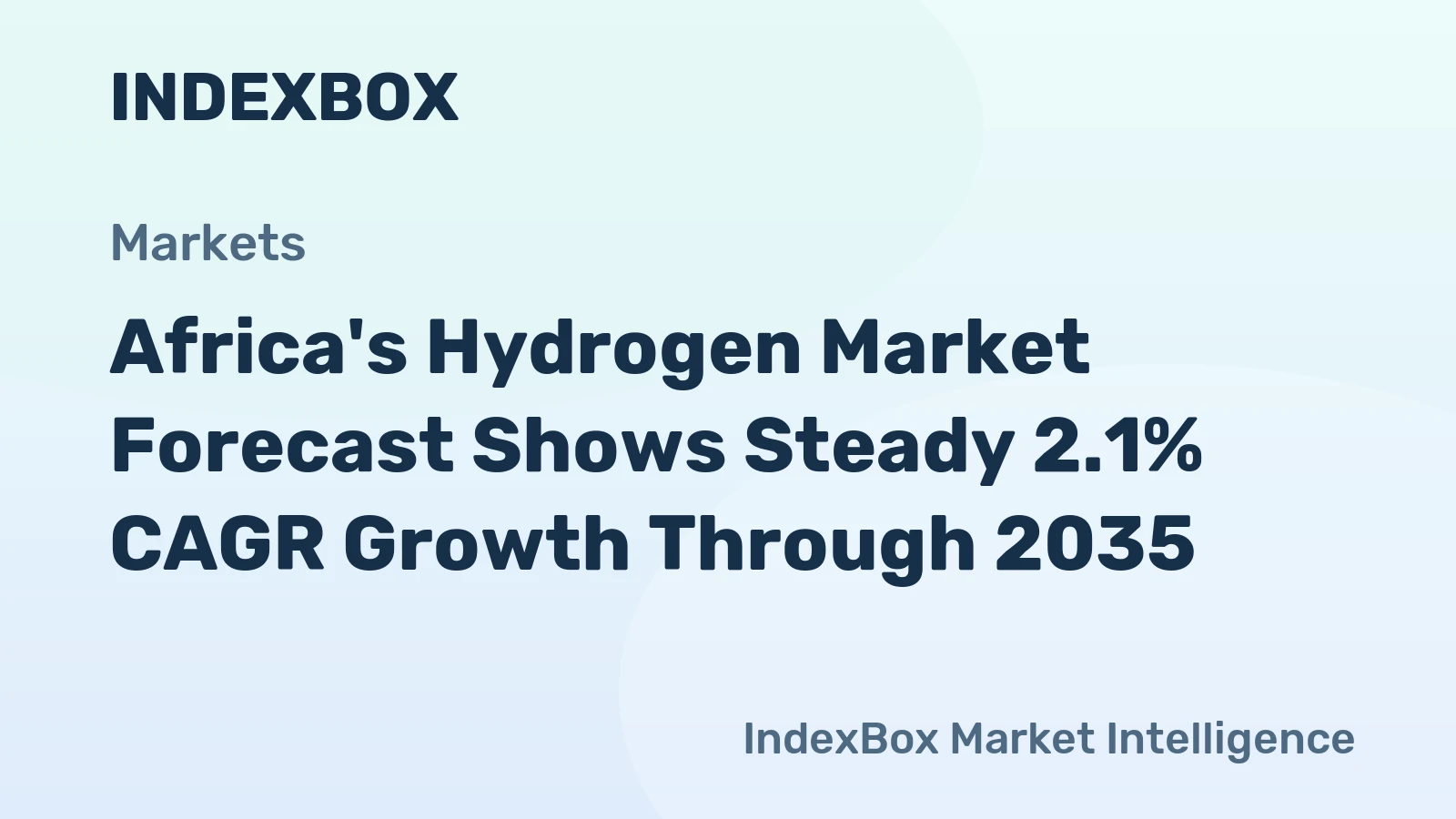 Africa's Hydrogen Market Forecast Shows Steady 2.1% CAGR Growth Through 2035